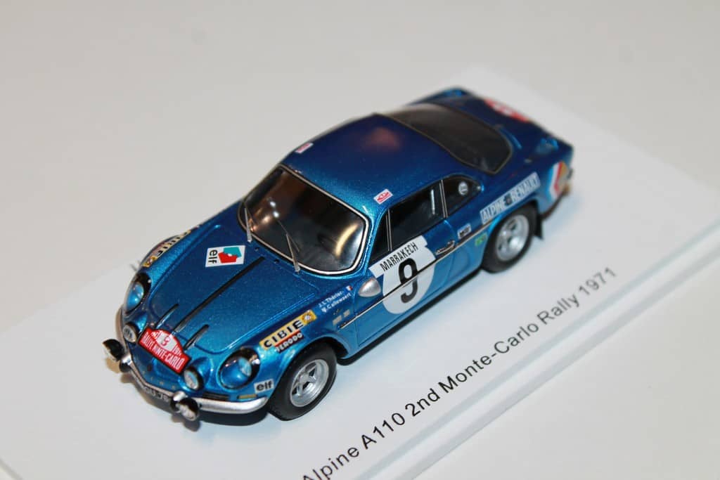 ALPINE A110 N°9 2ND MONTE CARLO RALLYE 1971 SPARK 1/43°